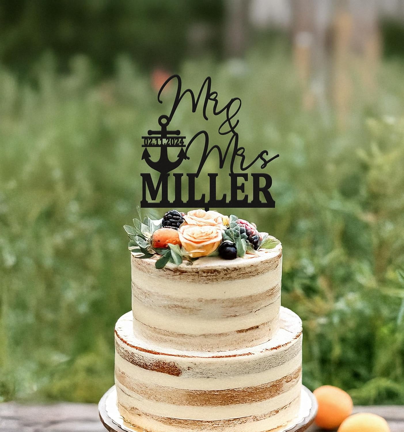 Anchor wedding Cake Topper- nautical topper, Nautical Anchor Wedding ...