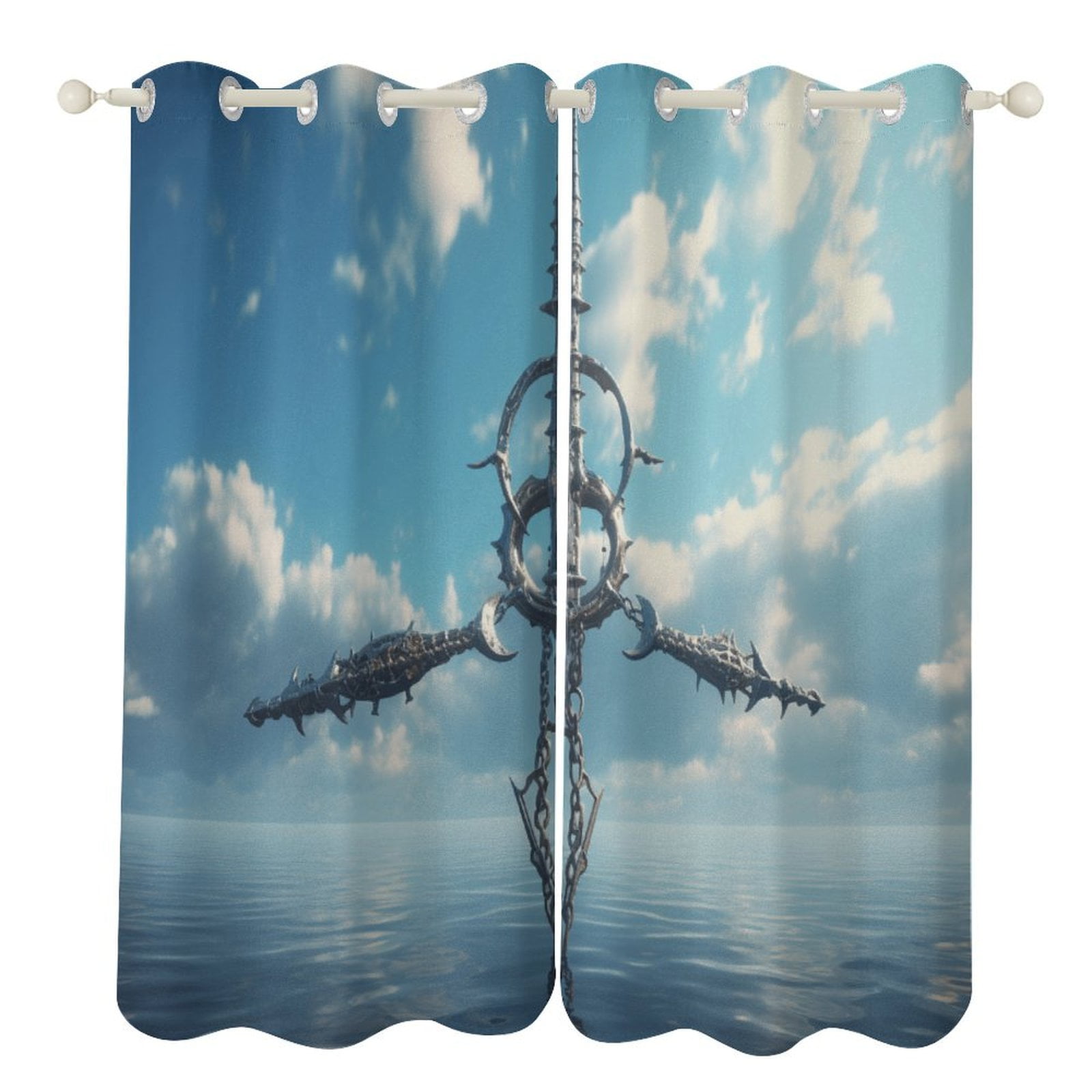 Anchor with Sailing Modern Window for Living Room Curtains for Child ...