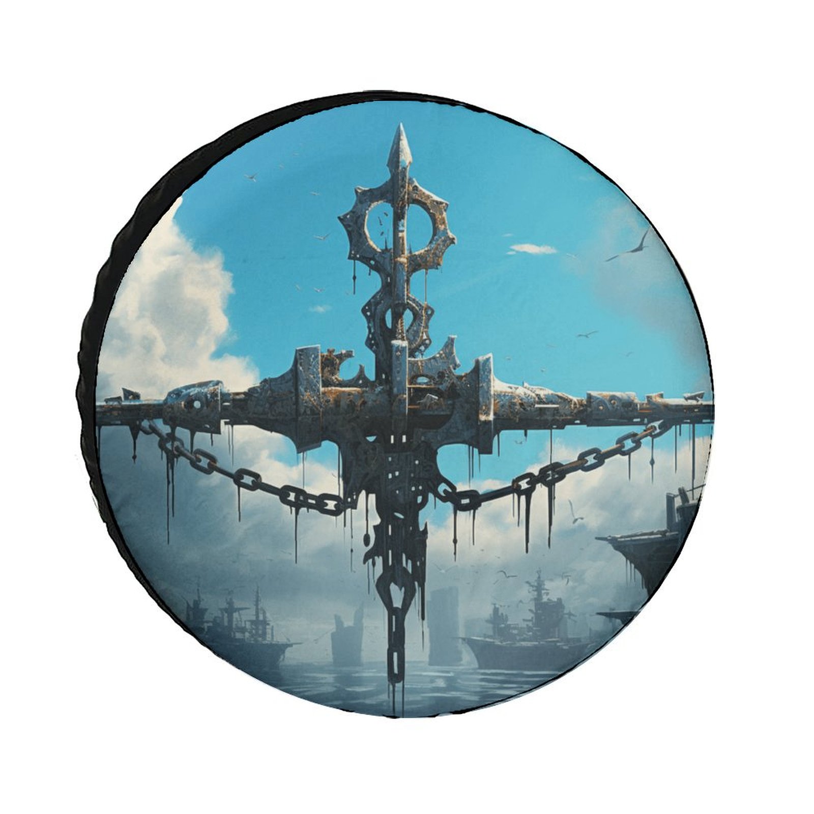 Anchor with Sailing Spare Tire Cover, Weather Resistant Vinyl Wheel ...