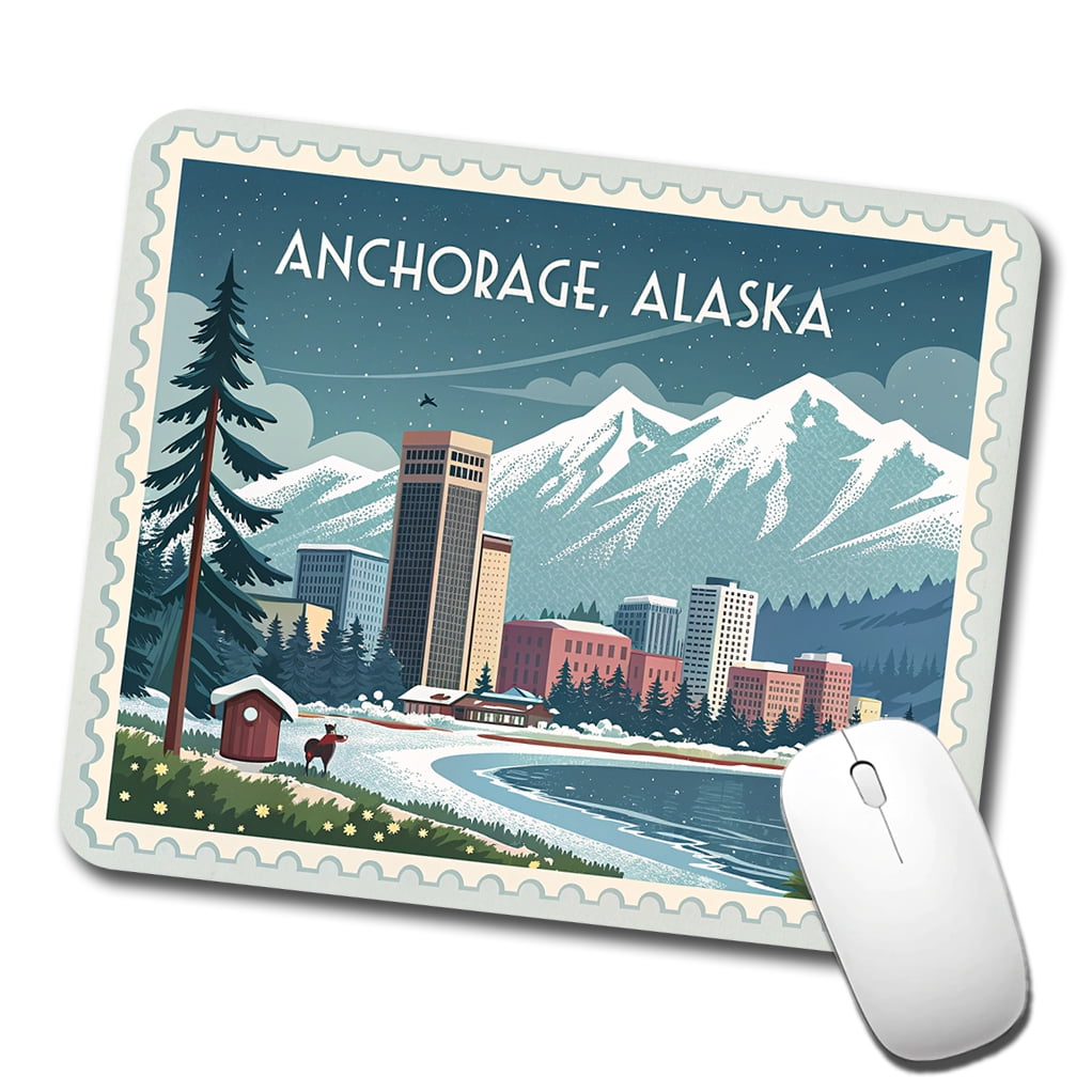 Anchorage, Alaska AK Travel City State Stamp Mouse Pad Low Profile ...