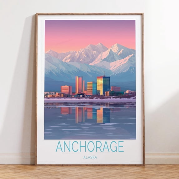 Anchorage Alaska Travel Scenery Home Decor Wall Art V3, Unframed Paper ...