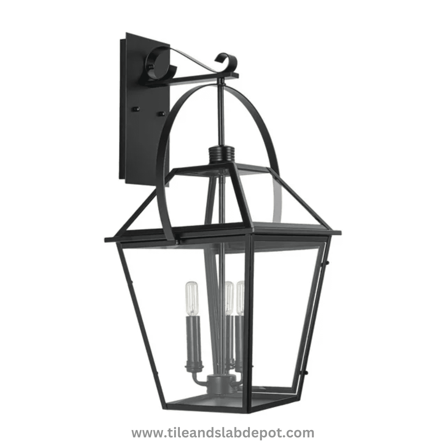 Anchorage Stunning Matte Black Outdoor Light Fixture with Candle-like ...