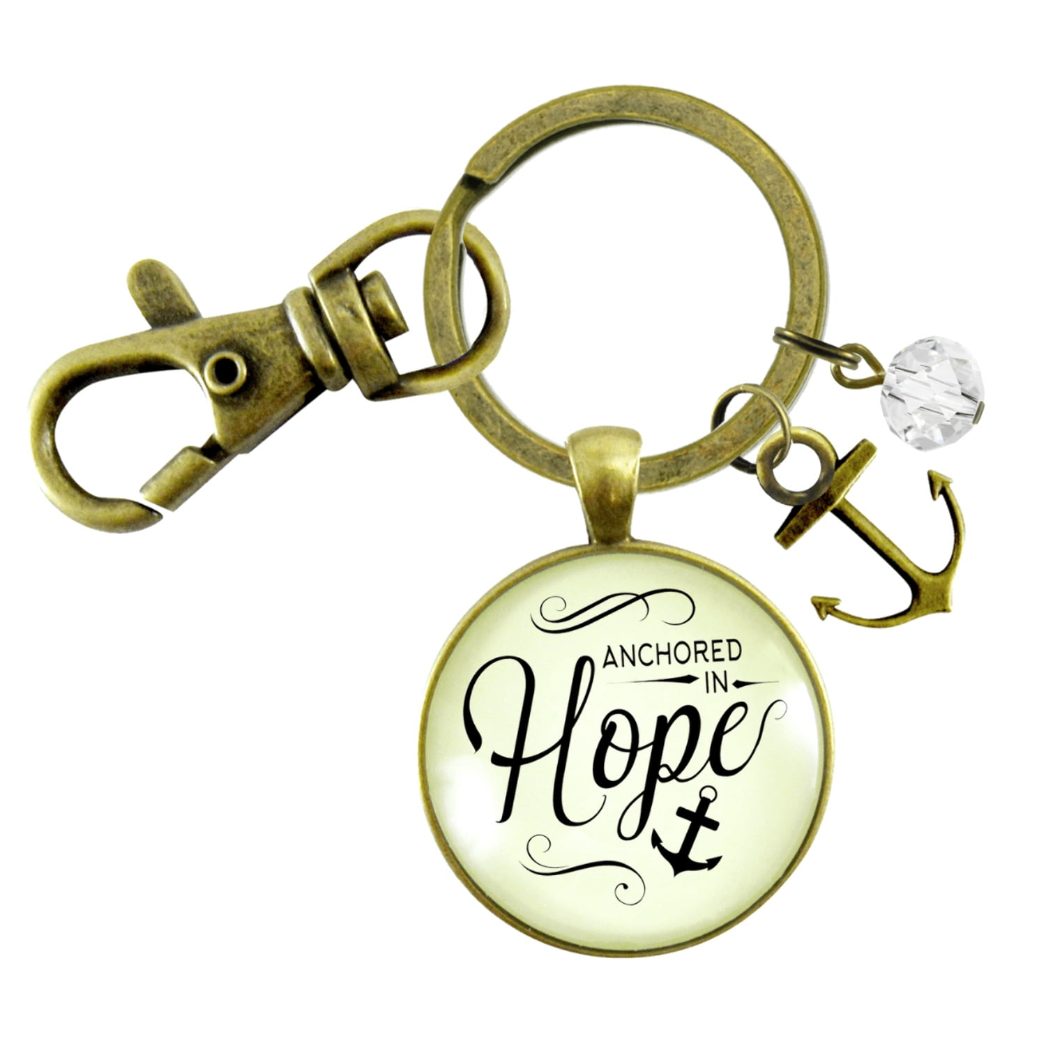 Anchored in Hope Gutsy Goodness Bronze Keychain Nautical Theme Faith ...