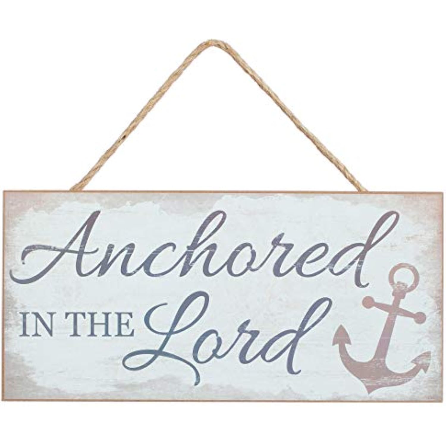 Anchored in The Lord Front Door Decor Hanging Sign Rustic Hanging Wood ...