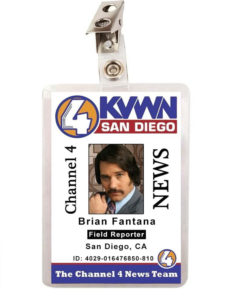 Anchorman Brian Fantana ID Badge Name Tag - Walmart.com