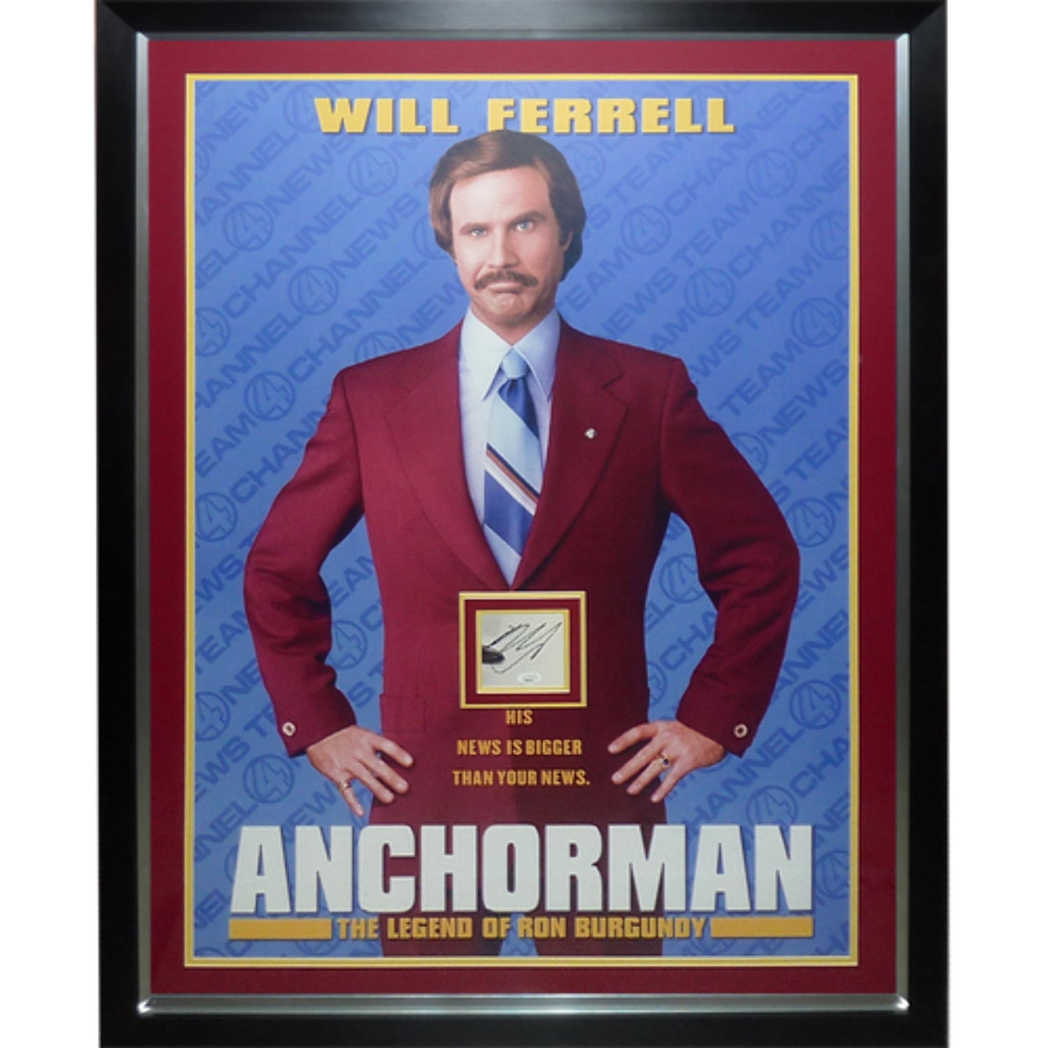 Anchorman Full-Size Movie Poster Deluxe Framed with Will Ferrell ...