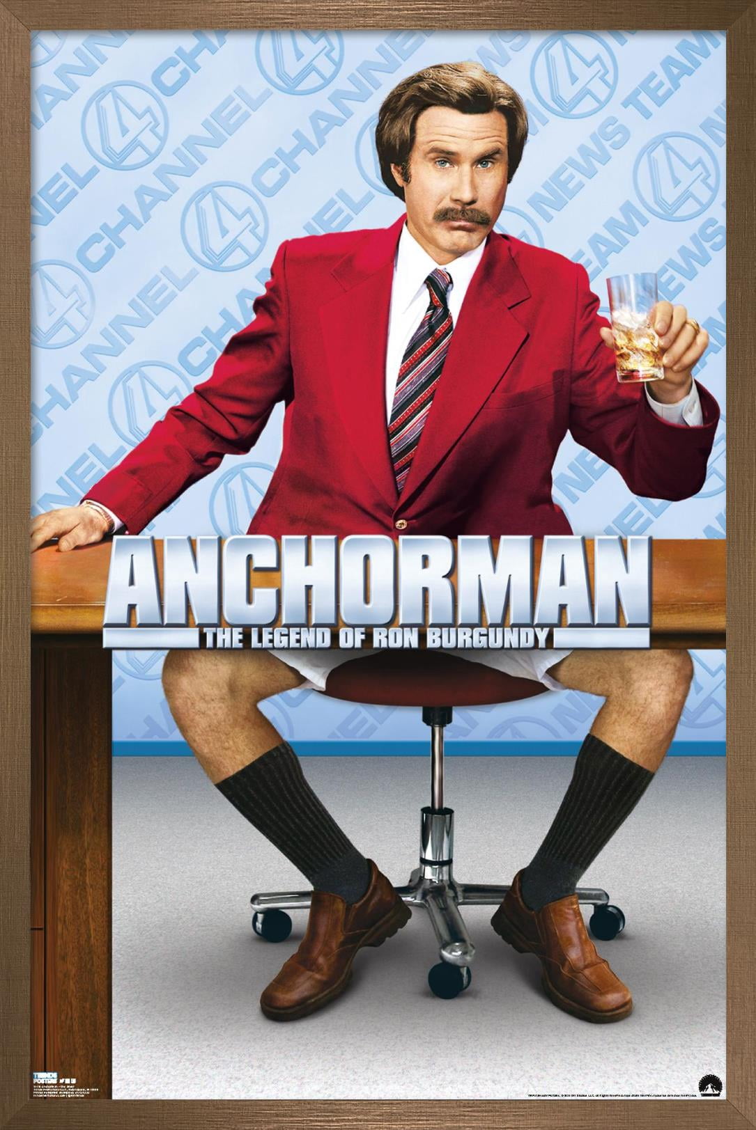 Anchorman - One Sheet Wall Poster, 14.725" x 22.375", Framed - Walmart.com