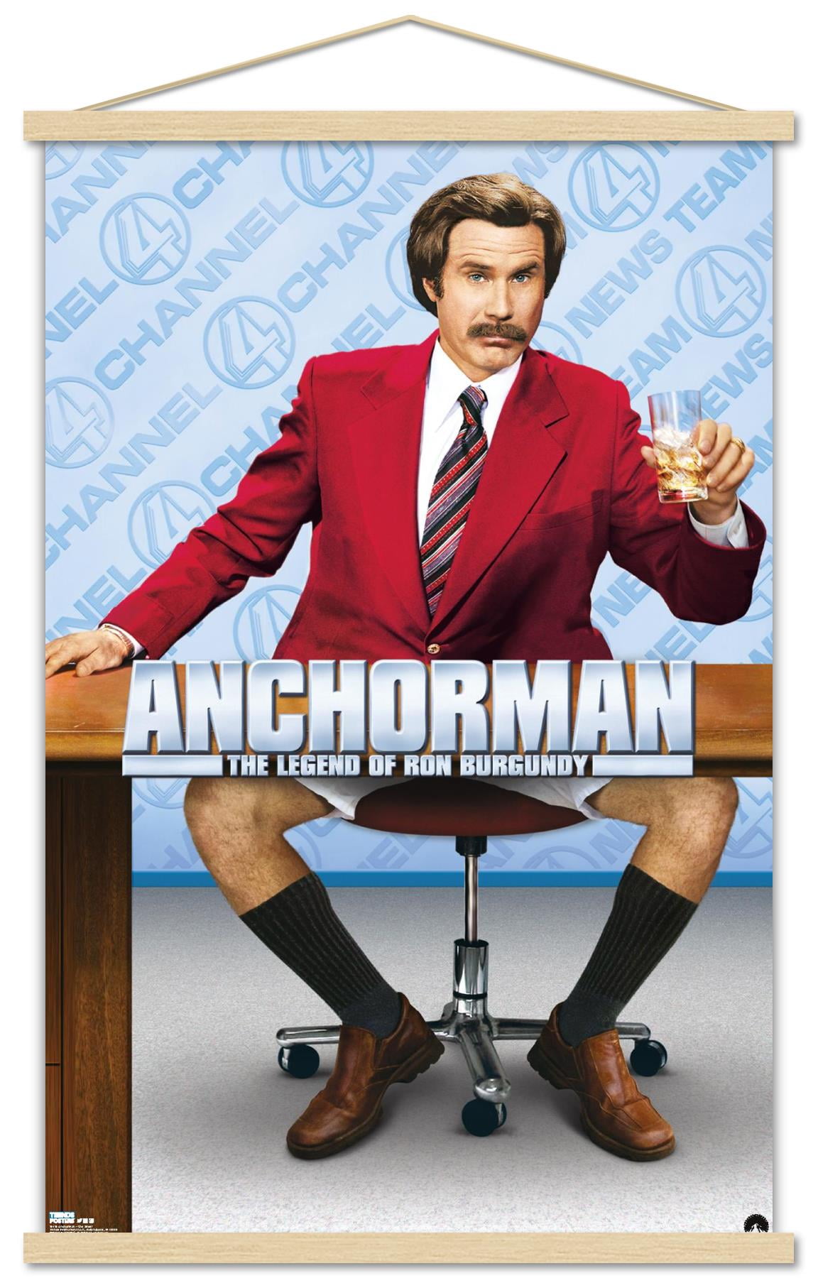 Anchorman - One Sheet Wall Poster with Wooden Magnetic Frame, 22.375" x ...