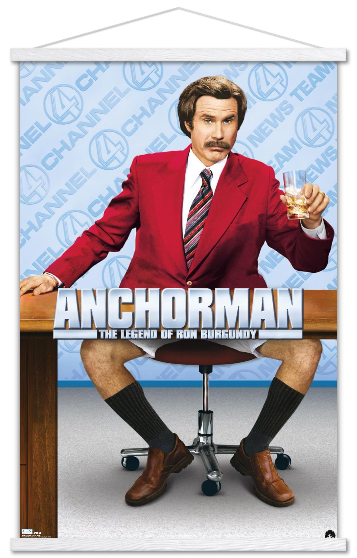 Anchorman - One Sheet Wall Poster with Wooden Magnetic Frame, 22.375" x ...