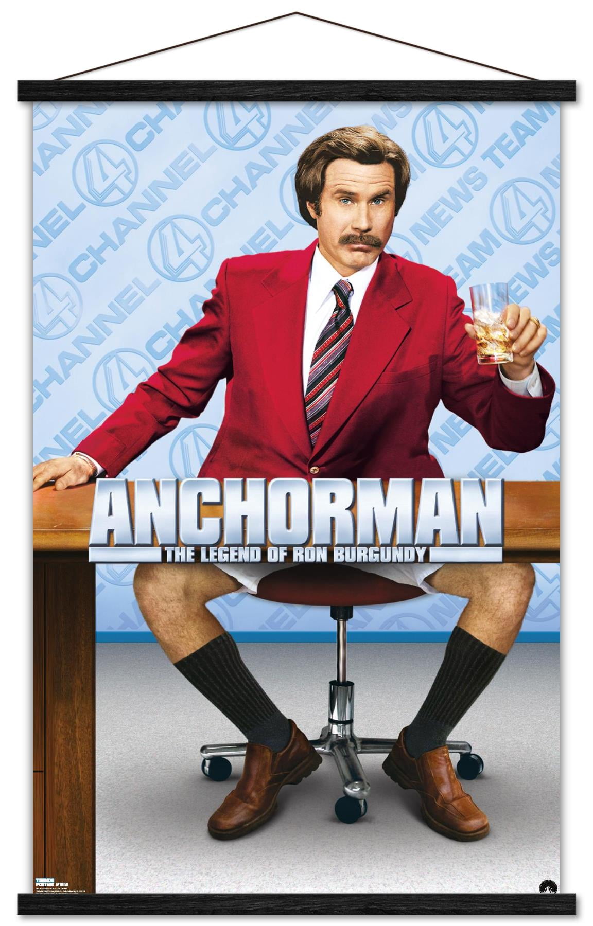 Anchorman - One Sheet Wall Poster with Wooden Magnetic Frame, 22.375" x ...