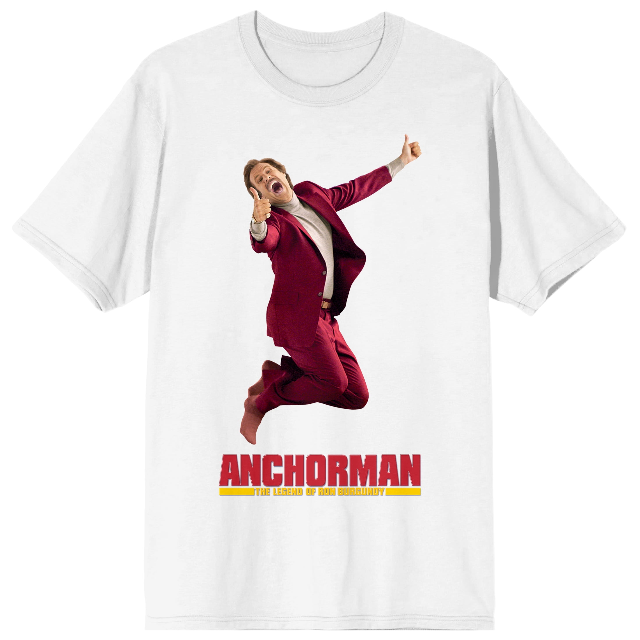Anchorman Ron Burgundy Logo Crew Neck Short Sleeve Men's White T-shirt ...