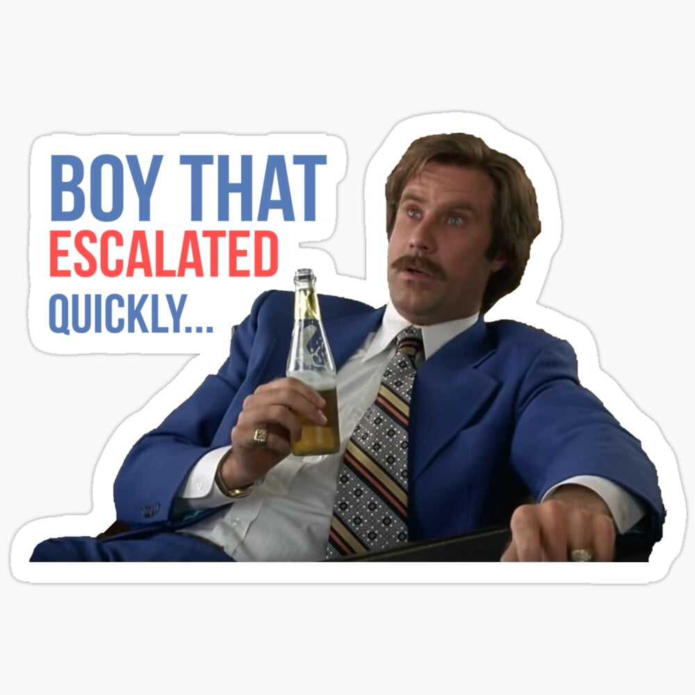 Anchorman Will Ferrell Boy That Escalated Quickly Sticker Phone Decal Water Bottle Stickers Car ...