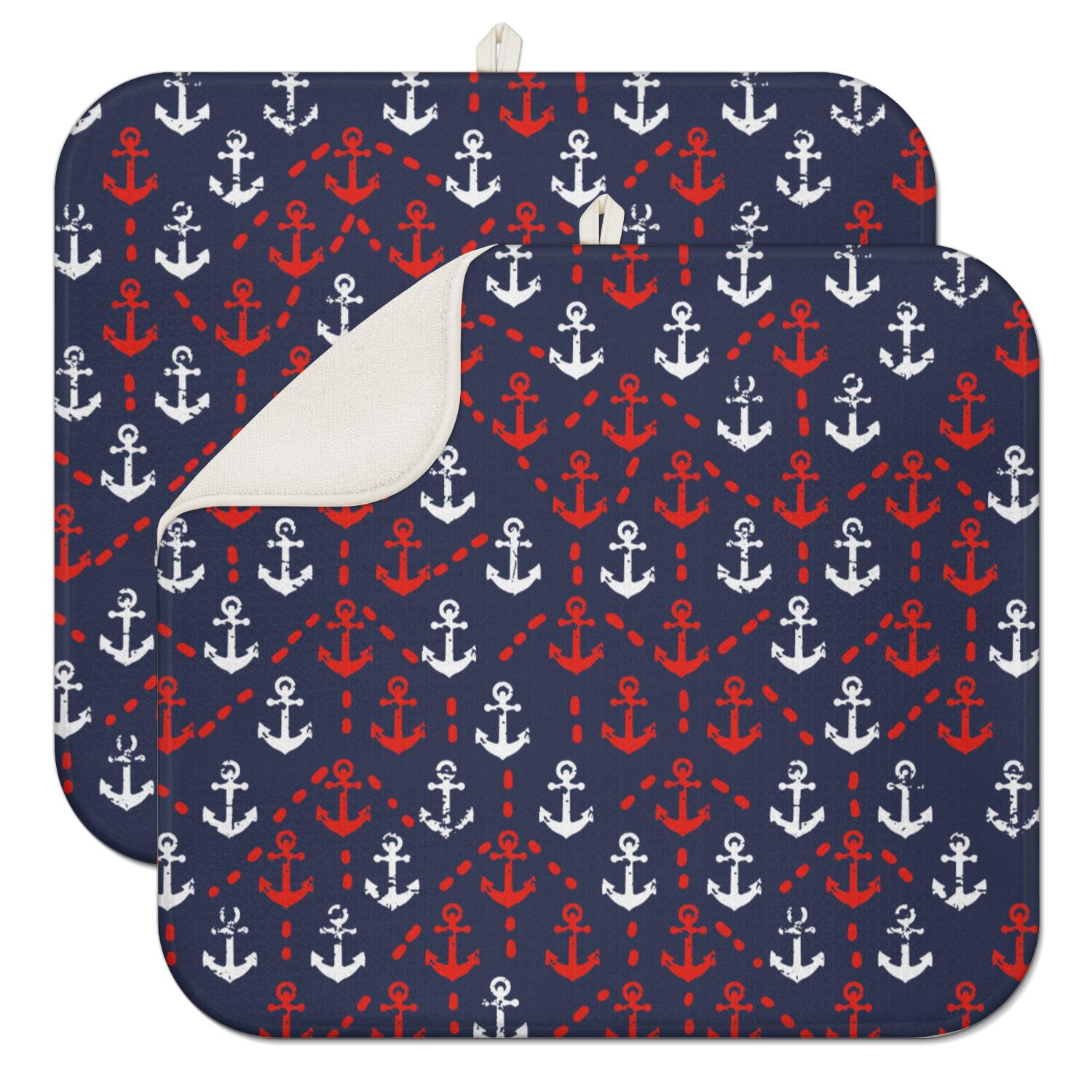 Anchors Map Coffee Mat Nautical Anchor Boat Sea Seaside Coastal Marine ...