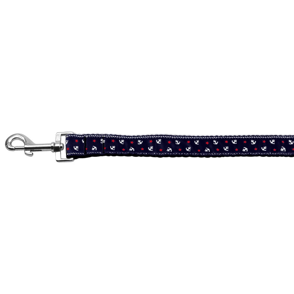 Mirage Pet Anchors Nylon Ribbon Leash Blue 1 inch wide 6ft Long ...