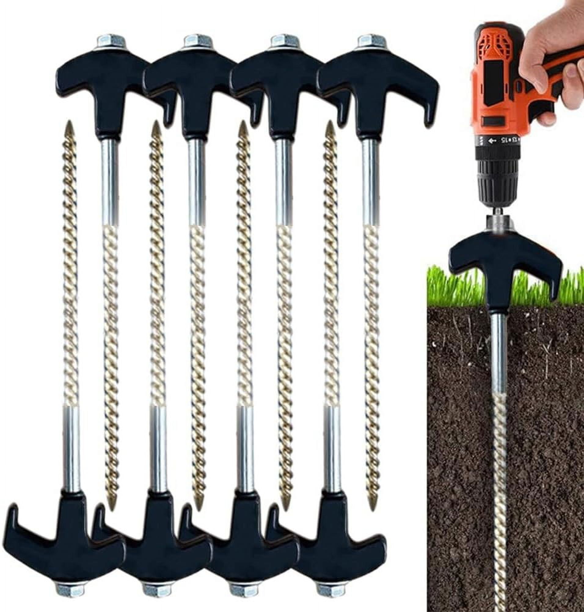 Anchors Screw Tent Stake Anchoring Camping Heavy-Duty Screw-In ...
