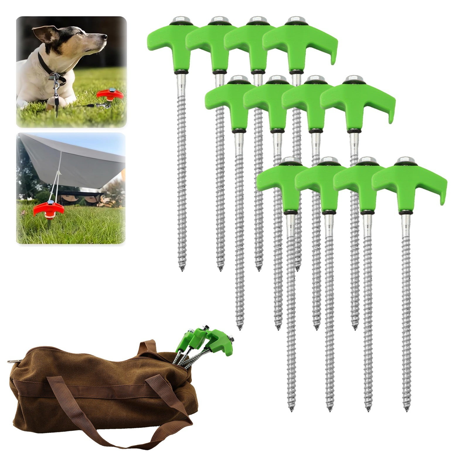 Anchors Screw Tent Stake Anchoring Camping Heavy-Duty Screw-In ...