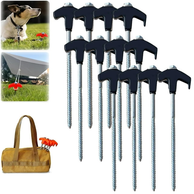 Anchors Screw Tent Stake Anchoring Camping Heavy-Duty Screw-In ...