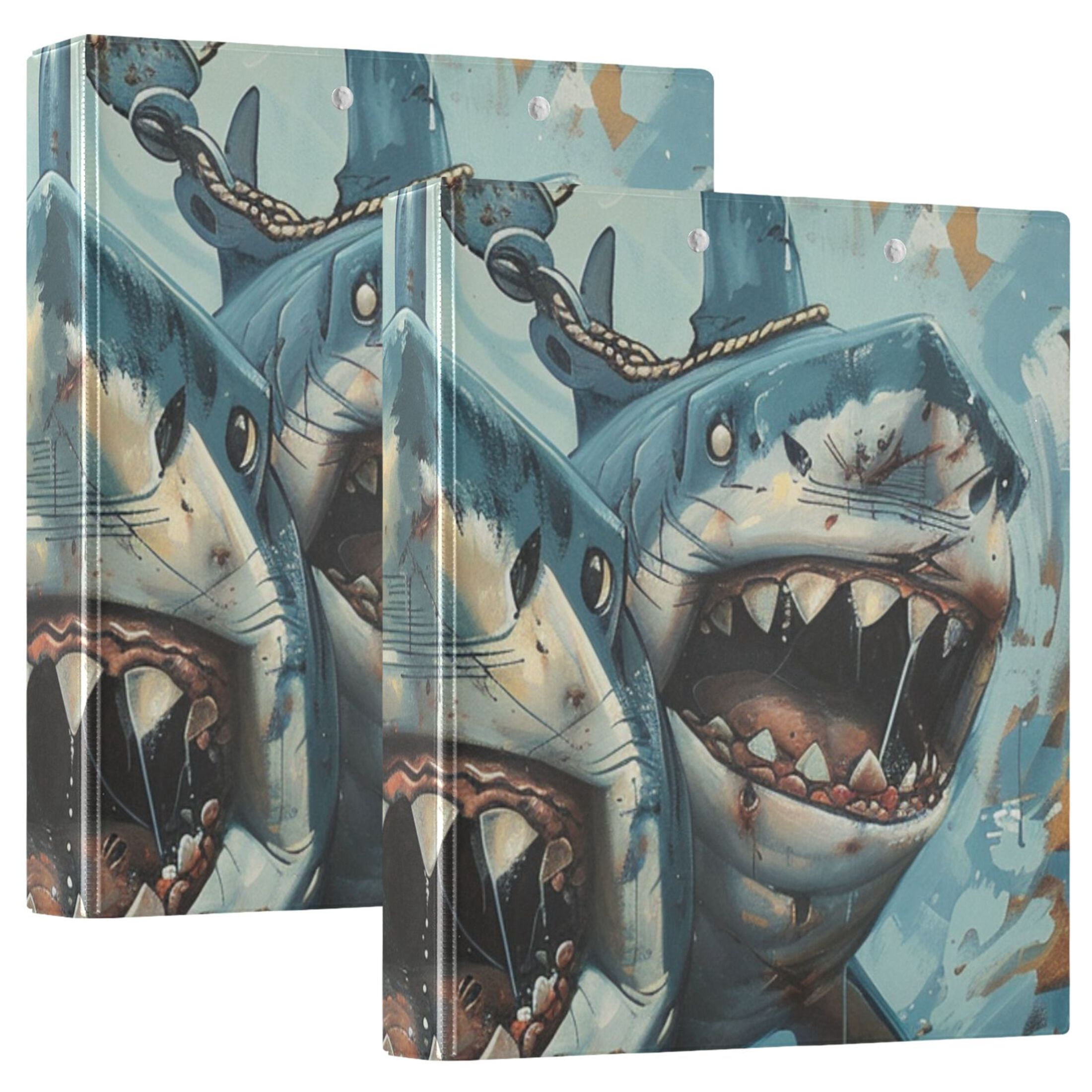 Anchors Sharks 3 Ring Binders 1.5 inch Hardcover File Folders with ...