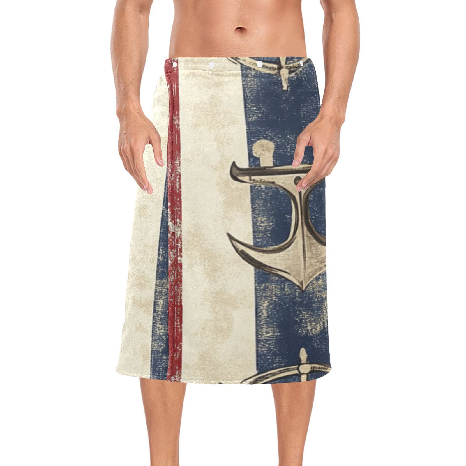 Anchors Ship Wheels Bath Towel Wrap for Man Adjustable Shower Wrap ...