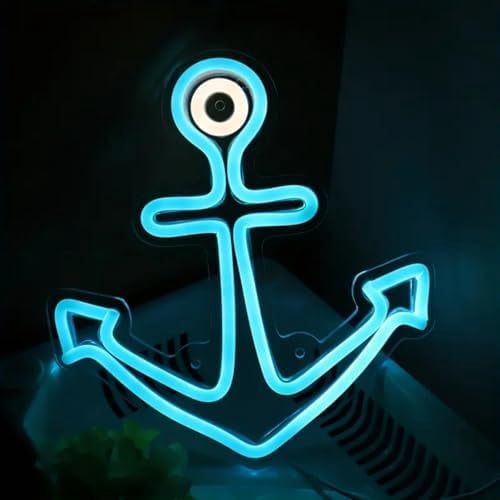 Anchors Wall LED Neon Sign Night Light, 5V USB Power Mood Lamp For Pub ...