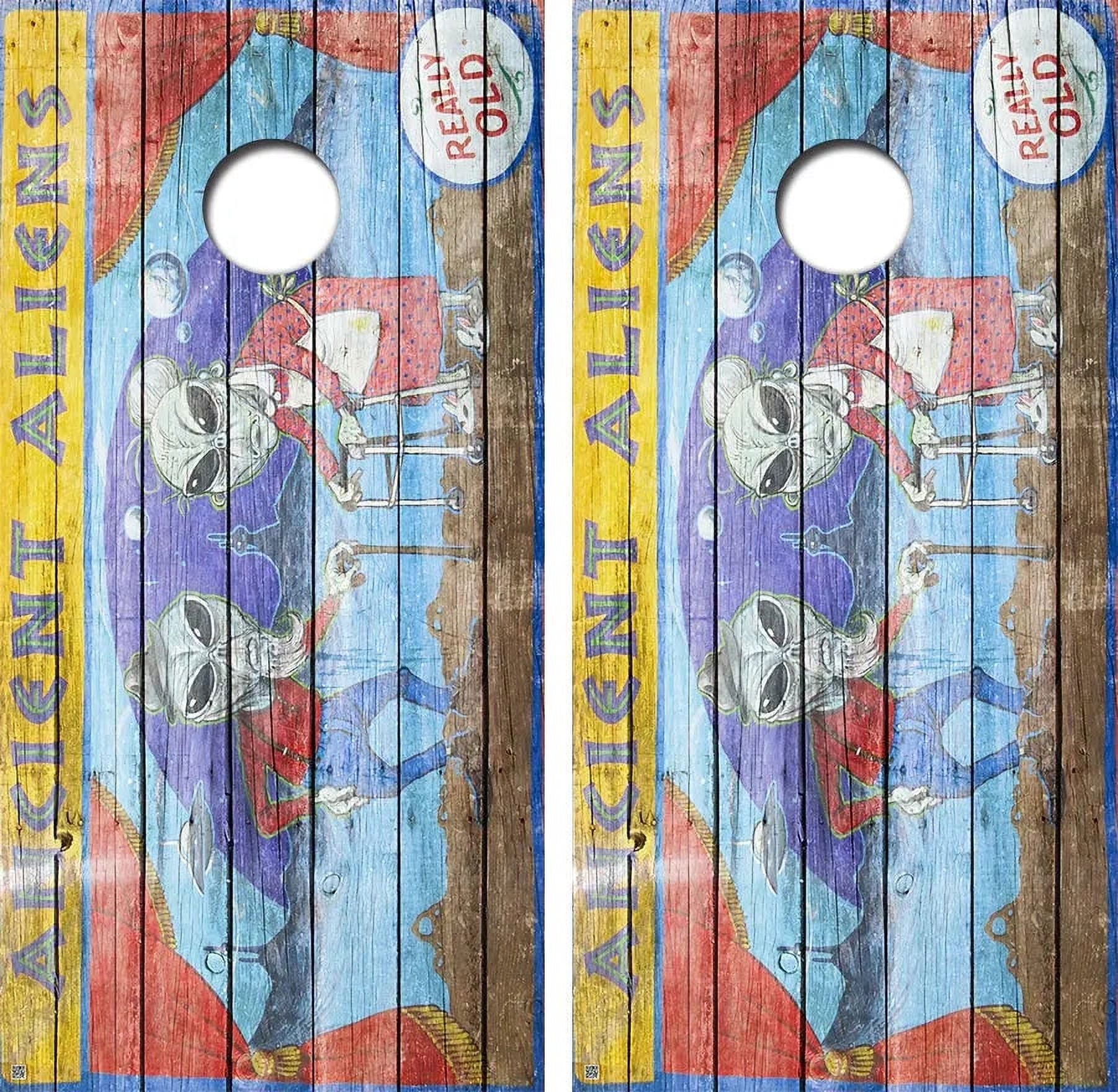 Ancient Aliens Cornhole Board Skin Wraps FREE LAMINATE - Walmart.com