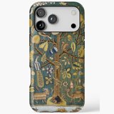 Ancient Animals Medieval Unicorn Floral iPhone Case 17 through 11 Pro ...