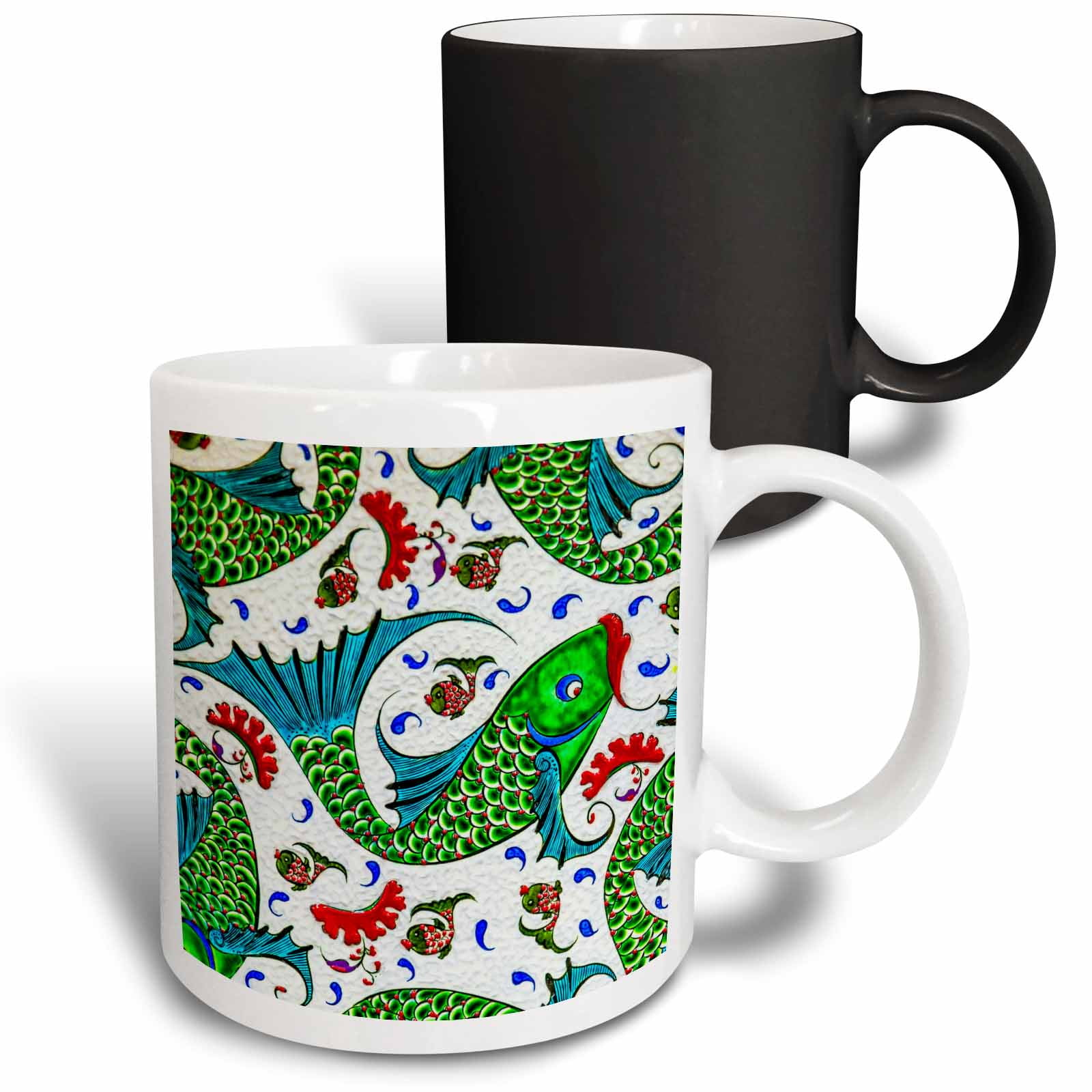 3drose, Ancient Arab Islamic Fish Designs Pottery Madaba Jordan, 11oz ...