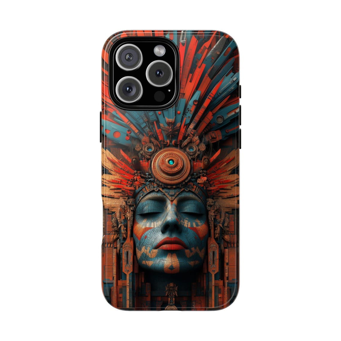 Ancient Aztec Fusion Goddess Mythology Abstract Design Phone Case with ...