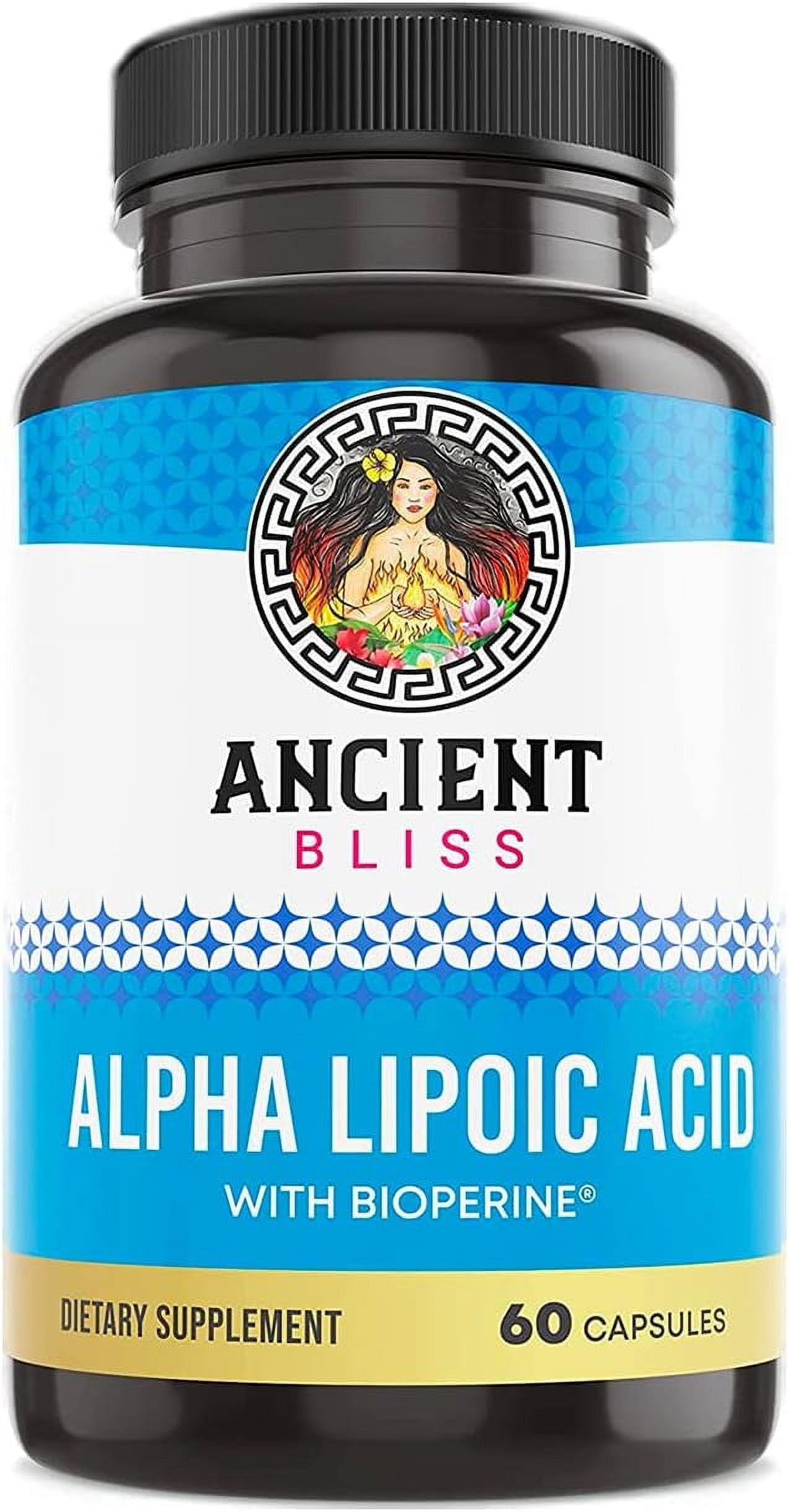 Ancient Bliss Alpha Lipoic Acid Supplement, Antioxidant and Energy Support, Herbal Ingredients ...