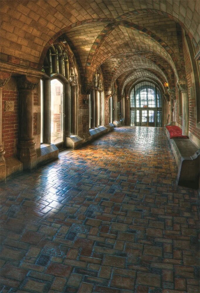 Ancient Brick Promenade Interior Photography Background Seamless ...