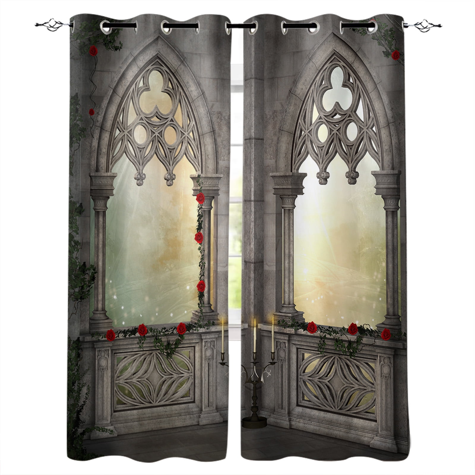 Ancient Castle Building Medieval Window Curtains for Living Room ...
