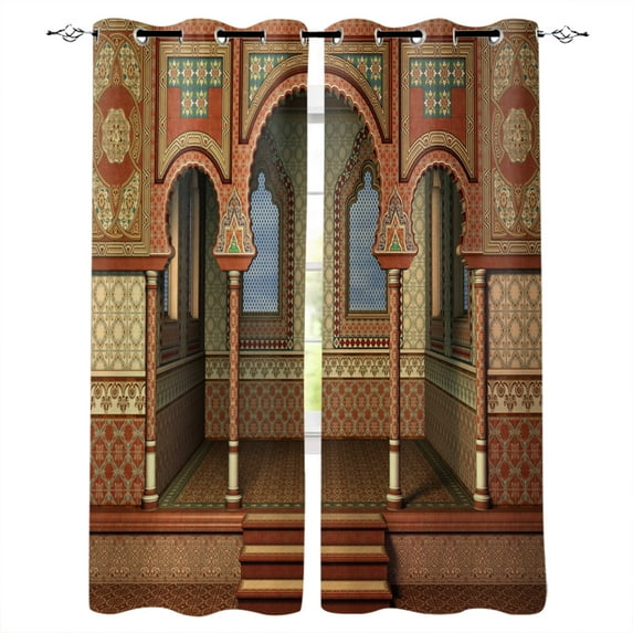 Ancient Castle Building Medieval Window Curtains for Living Room ...