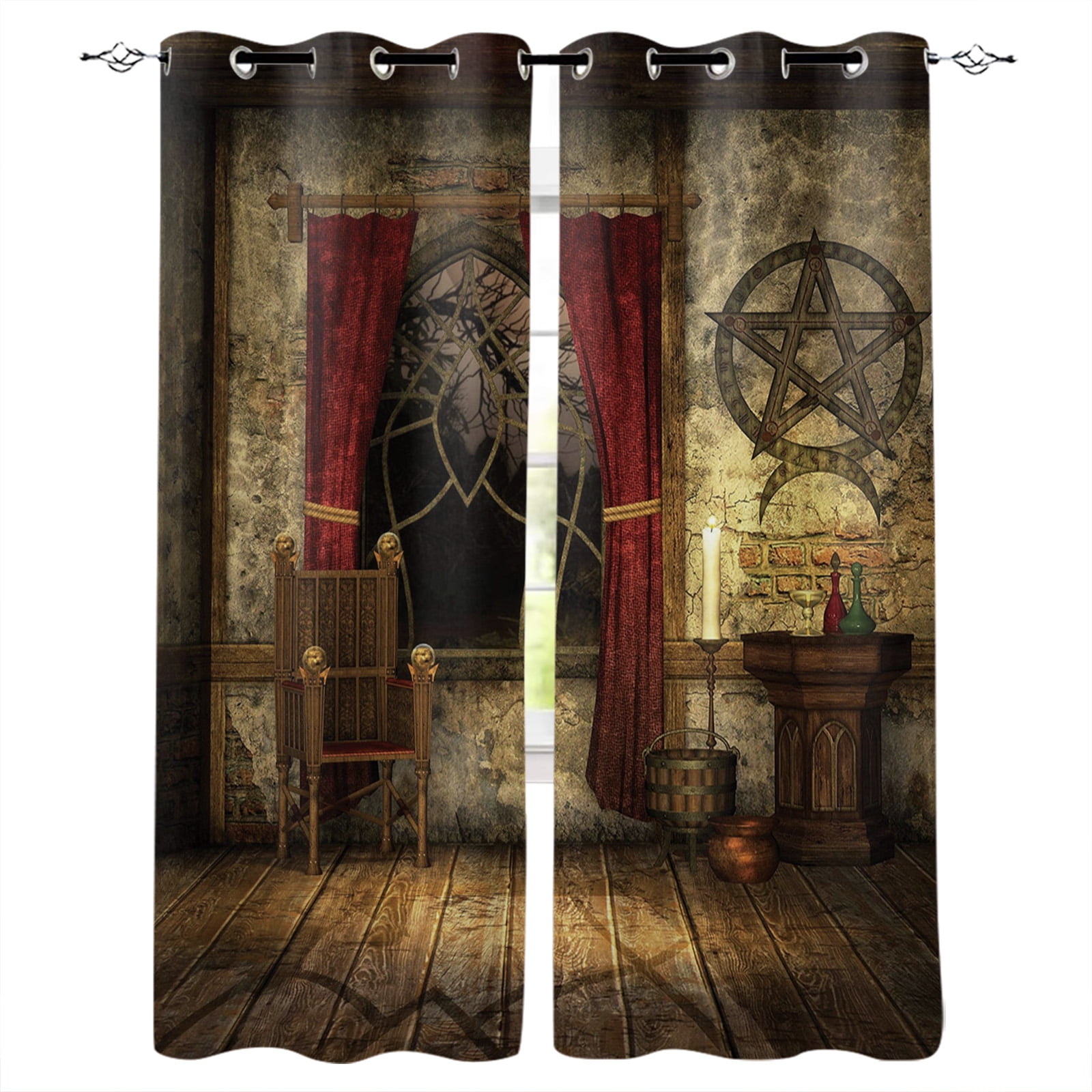 Ancient Castle Building Medieval Window Curtains for Living Room ...