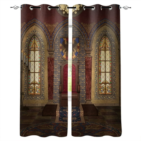 Ancient Castle Building Medieval Window Curtains for Living Room ...