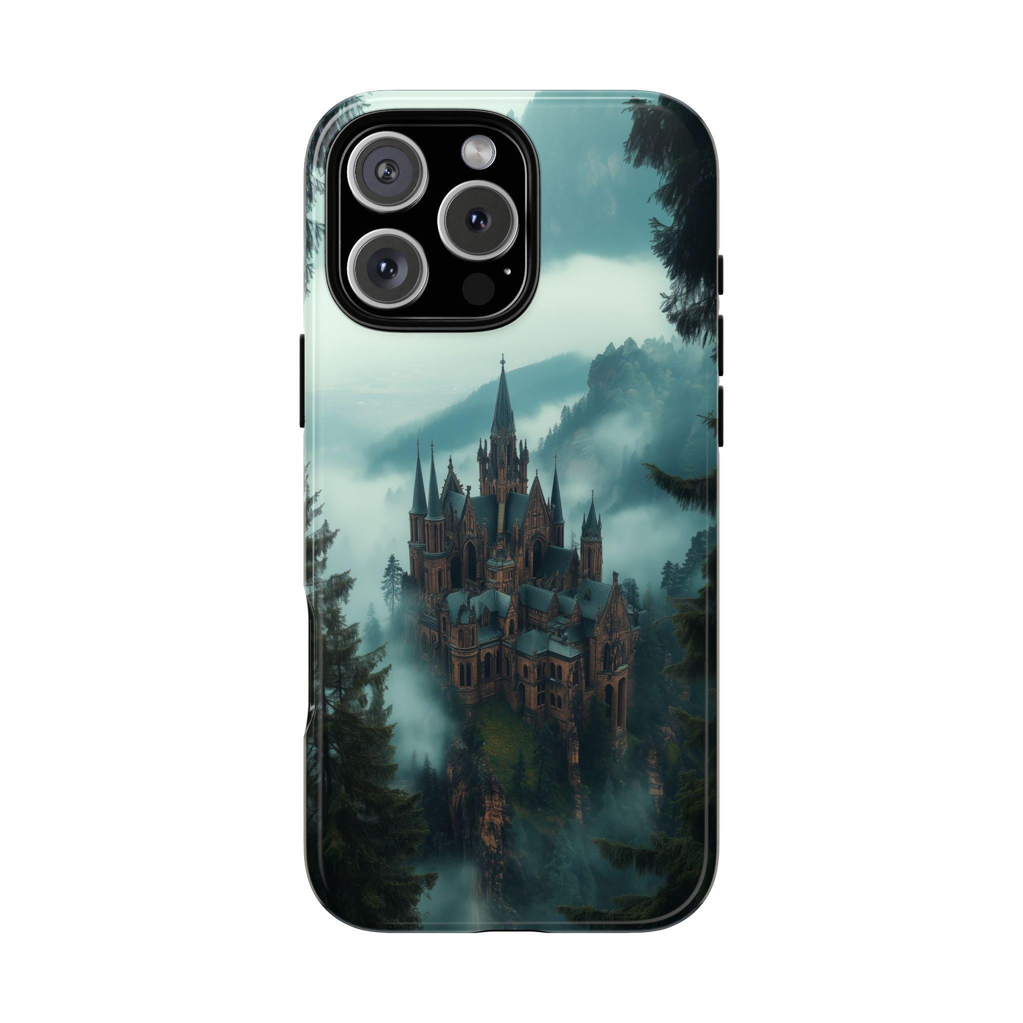 Ancient Cathedral Castle Misty Fog Art Phone Case with iPhone 17 to 11 ...