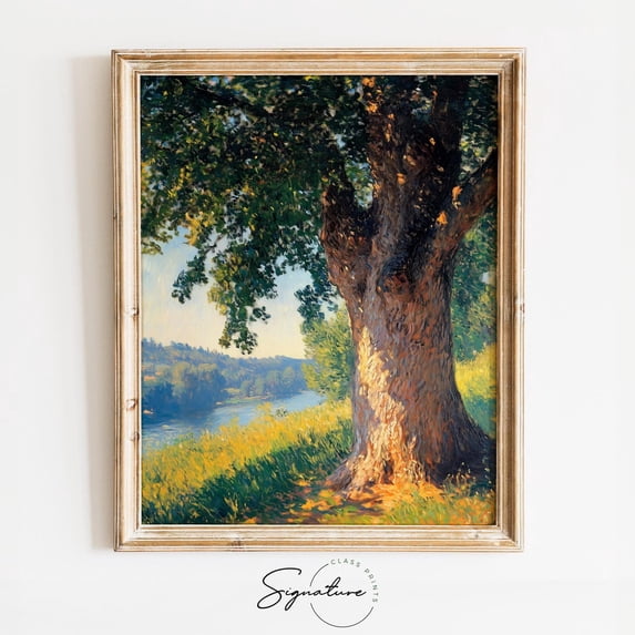 Ancient Chestnut Tree Art, Rustic Landscape Wall Art, Earthy Country ...