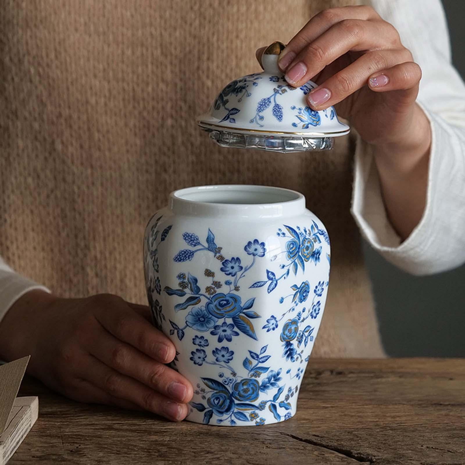 Ancient Chinese Blue and White Porcelain Container, Kitchen Decor ...