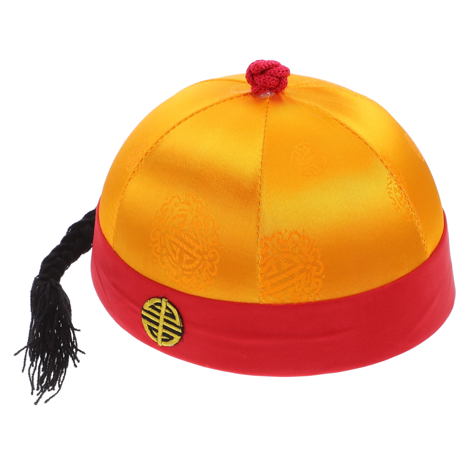 Ancient Chinese Hat For Kids Cosplay Brocade Hat With Braids Funny Party Costume Hats ...