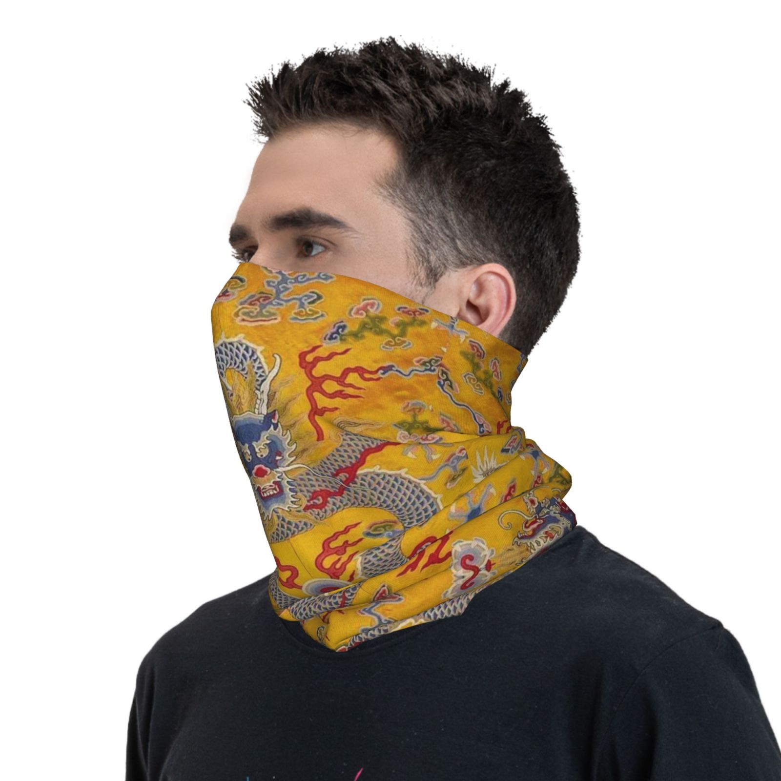 Ancient Chinese Qing Dynasty Eror'S Dragon Neck Gaiter Elastic ...