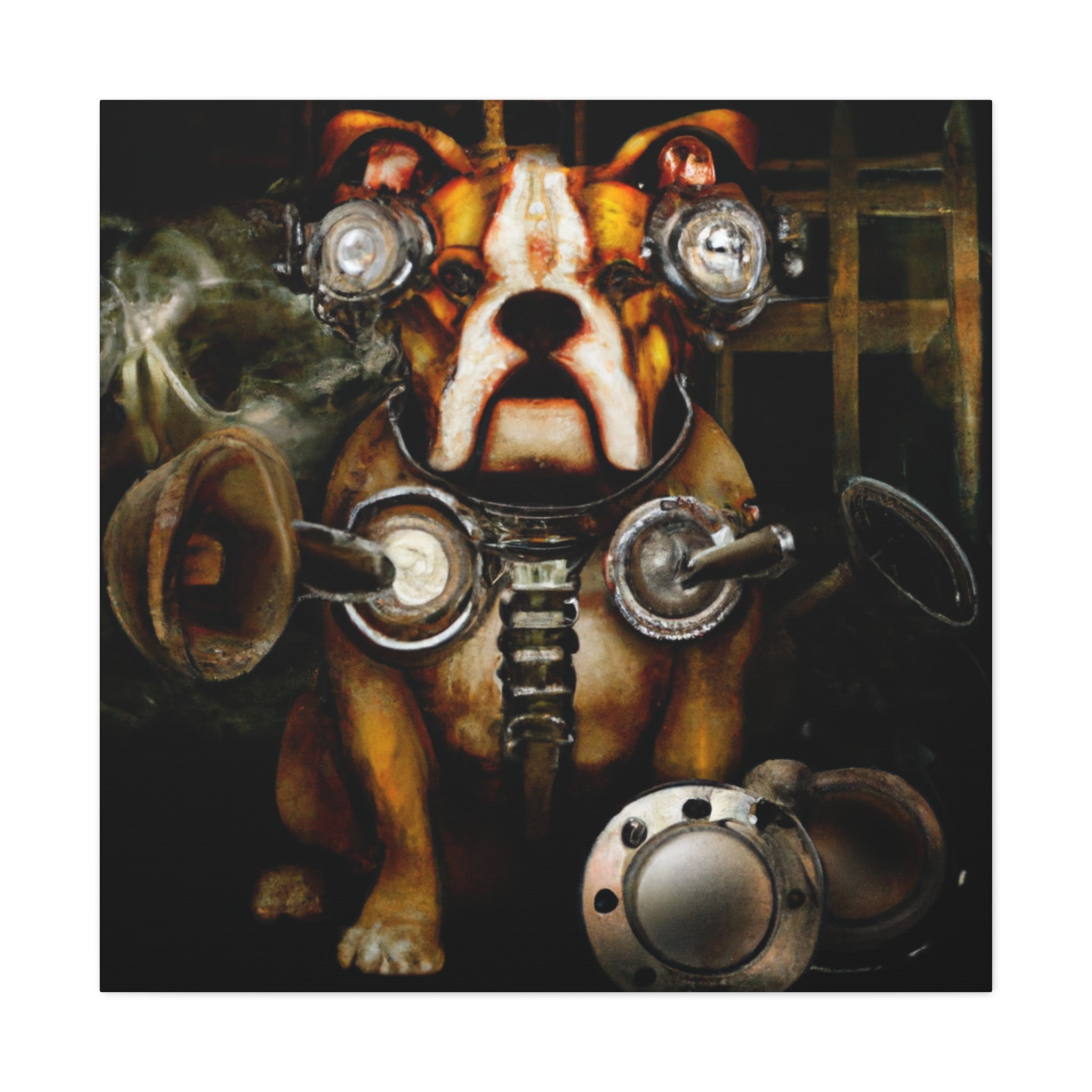 Ancient Clockwork Bulldog - Canvas - Walmart.com