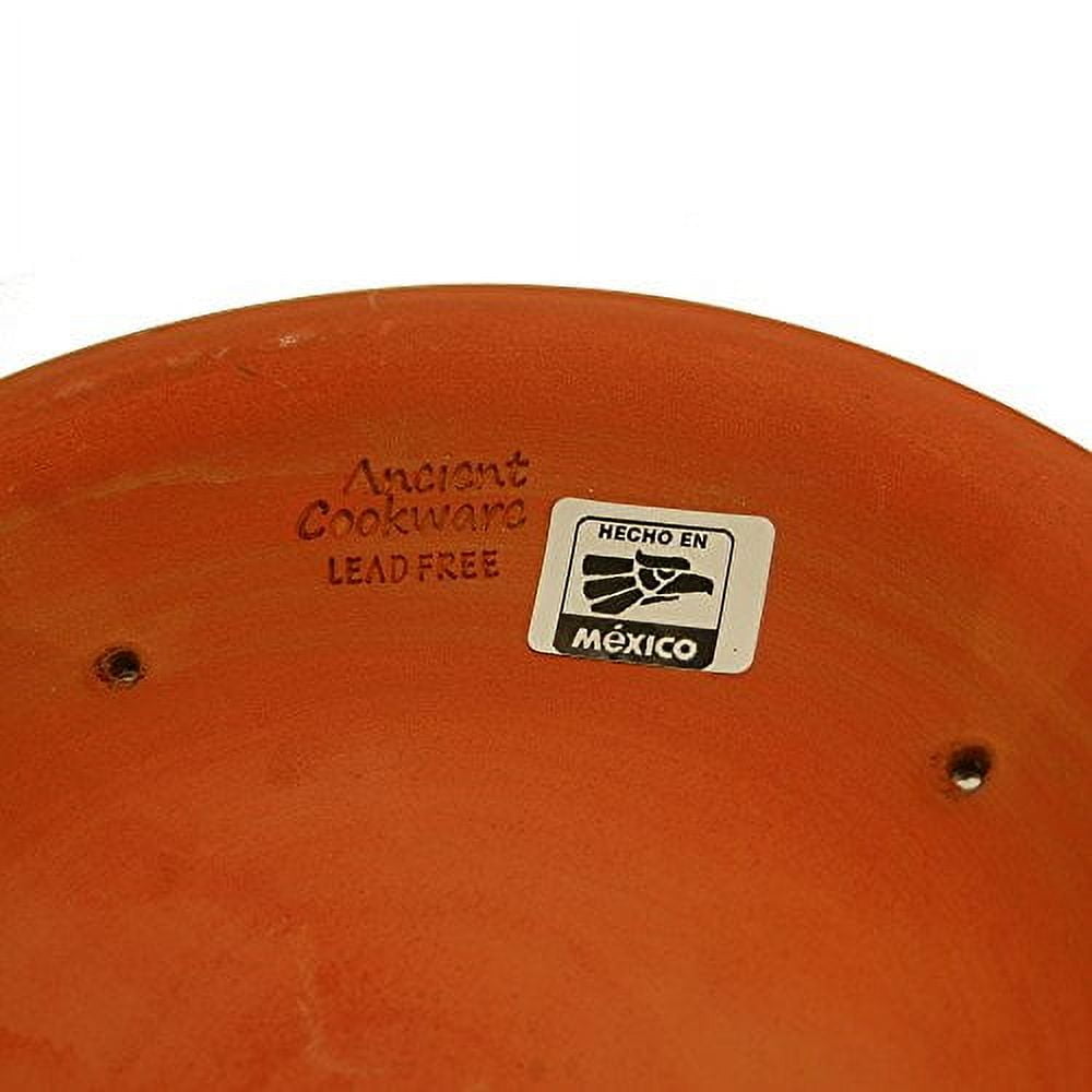 Ancient Cookware, Mexican Clay Flat Cazuela Pot, Medium, 4 Quarts ...