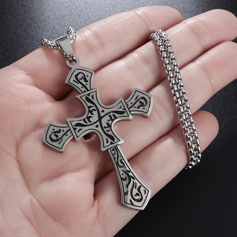 Ancient Cross Necklace Men's Fashion Classic Holy Spirit Amulet ...