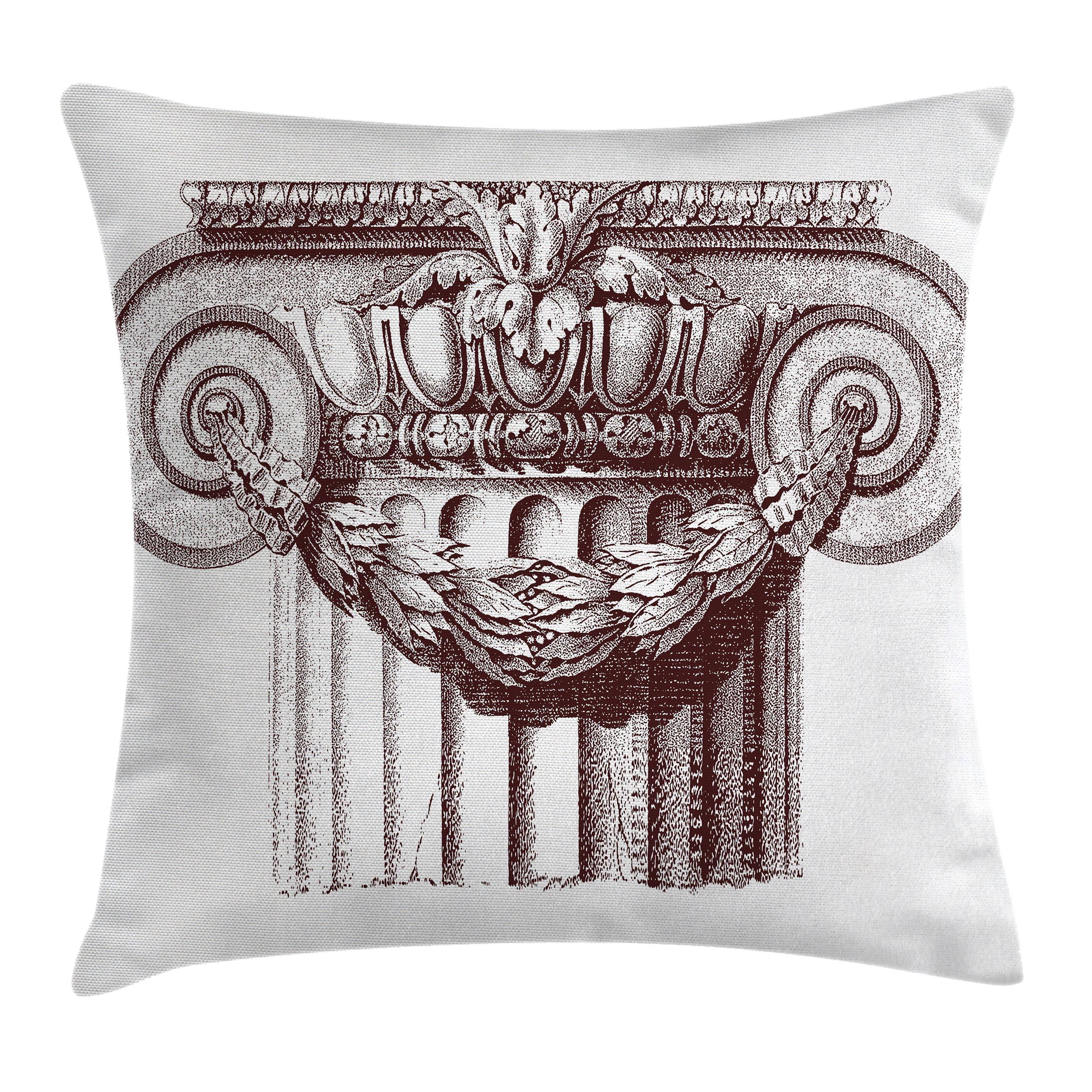 Ancient Decor Throw Pillow Cushion Cover, Classical Antique Column ...