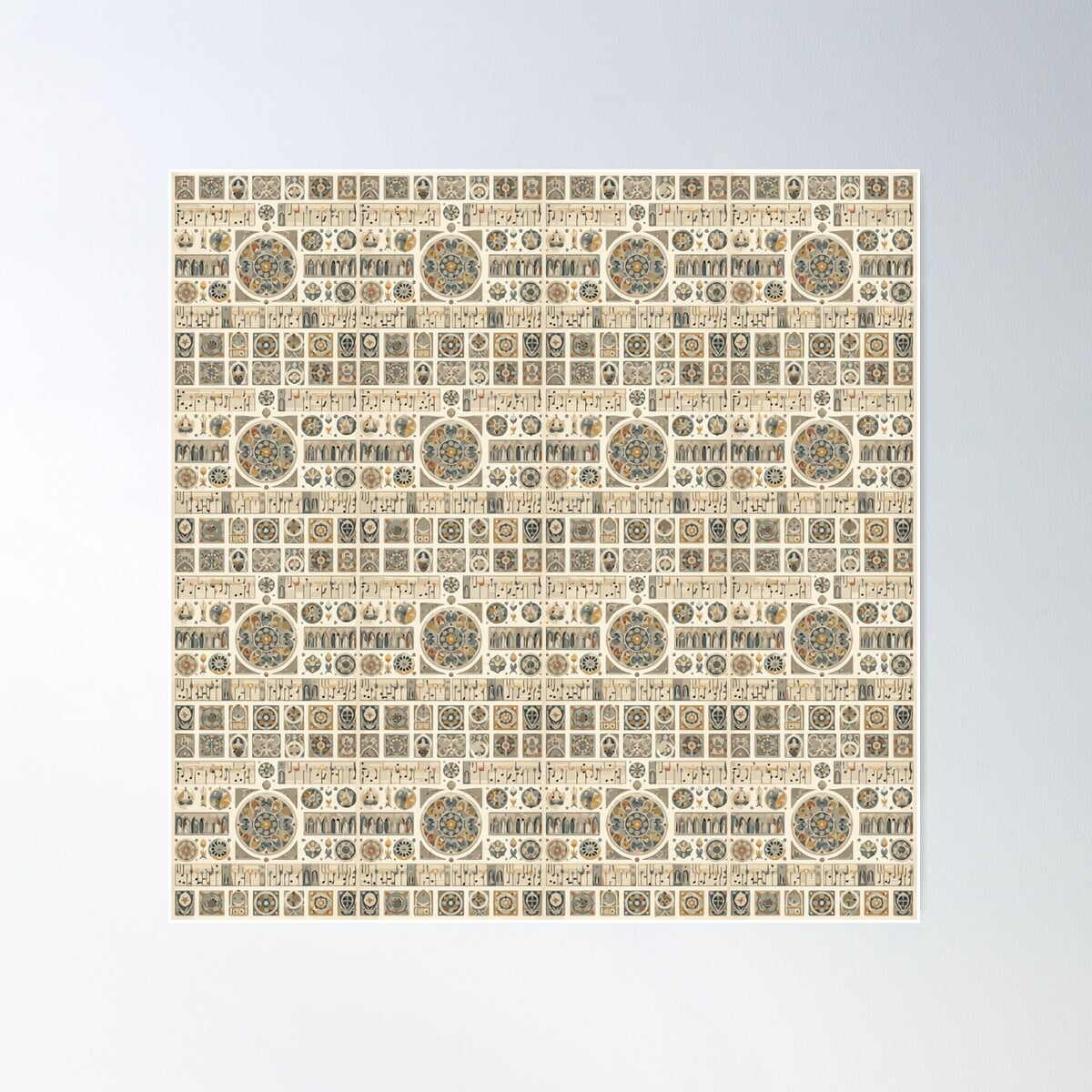 Ancient Echoes: Egyptian Hieroglyphic Pattern Poster Wall Art, Modern ...