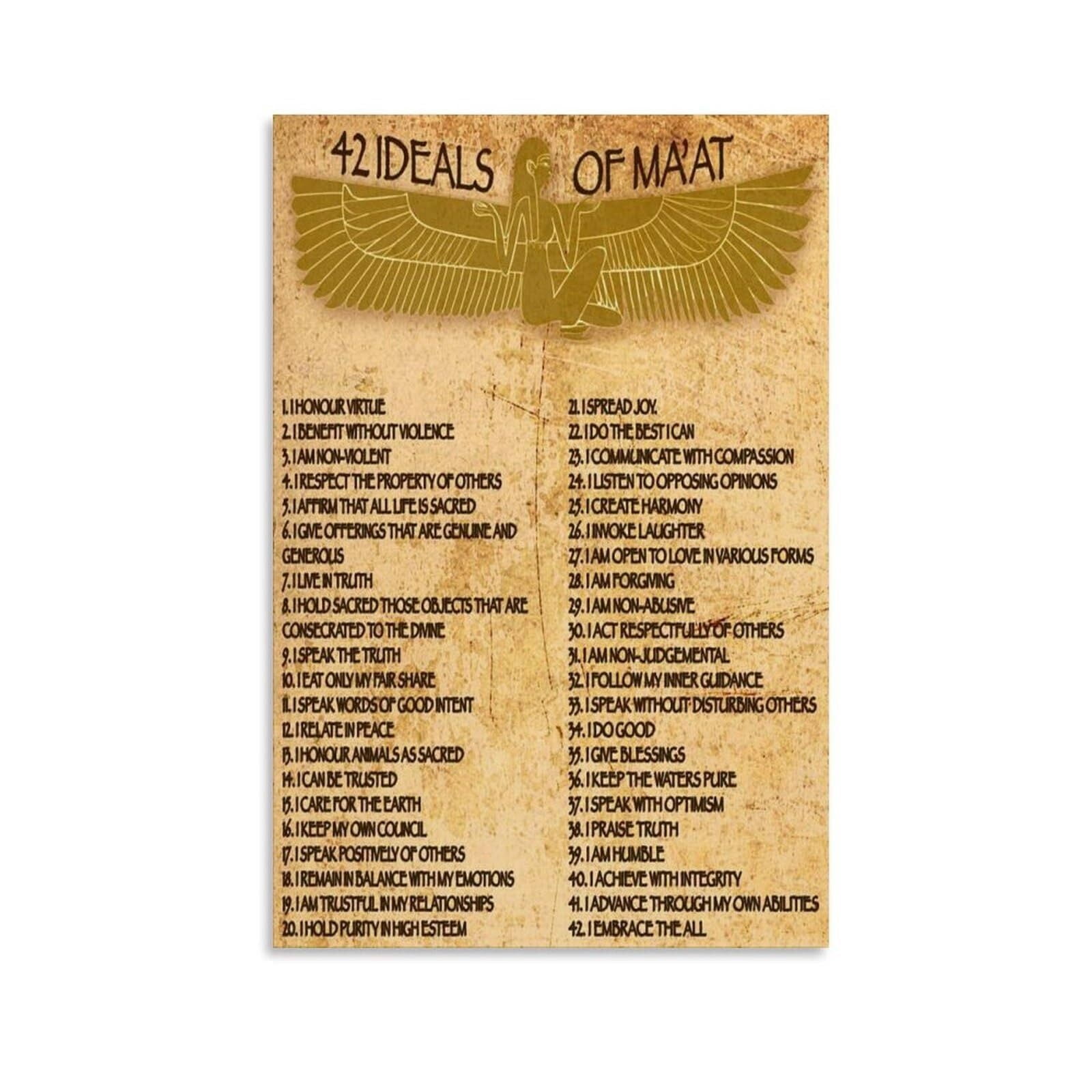 Ancient Egypt 42 Maat Laws Science Poster Canvas Art Wall Poster ...