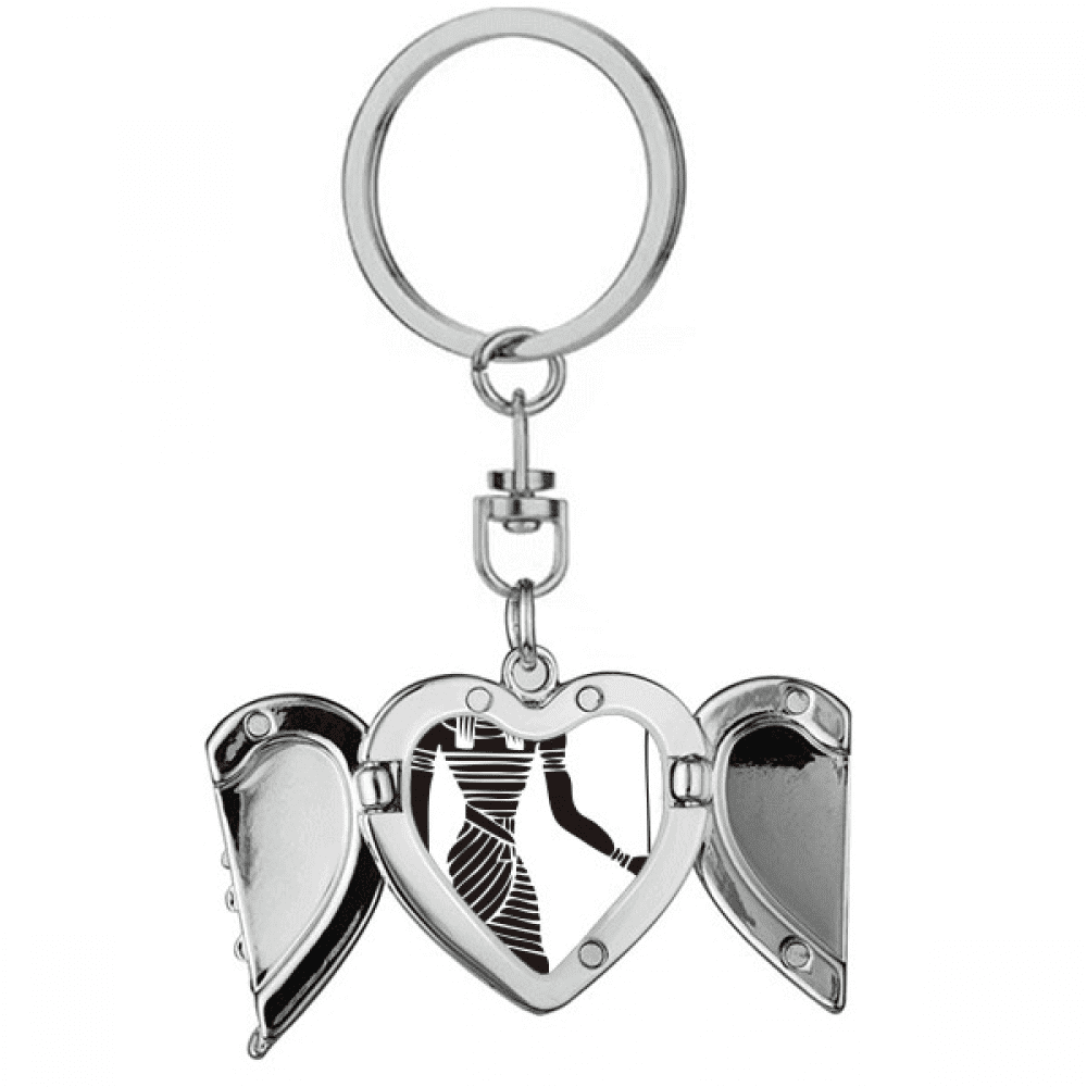 Ancient Egypt Anubis Totem Fresco Heart Angel Wing Key Chain Holder ...