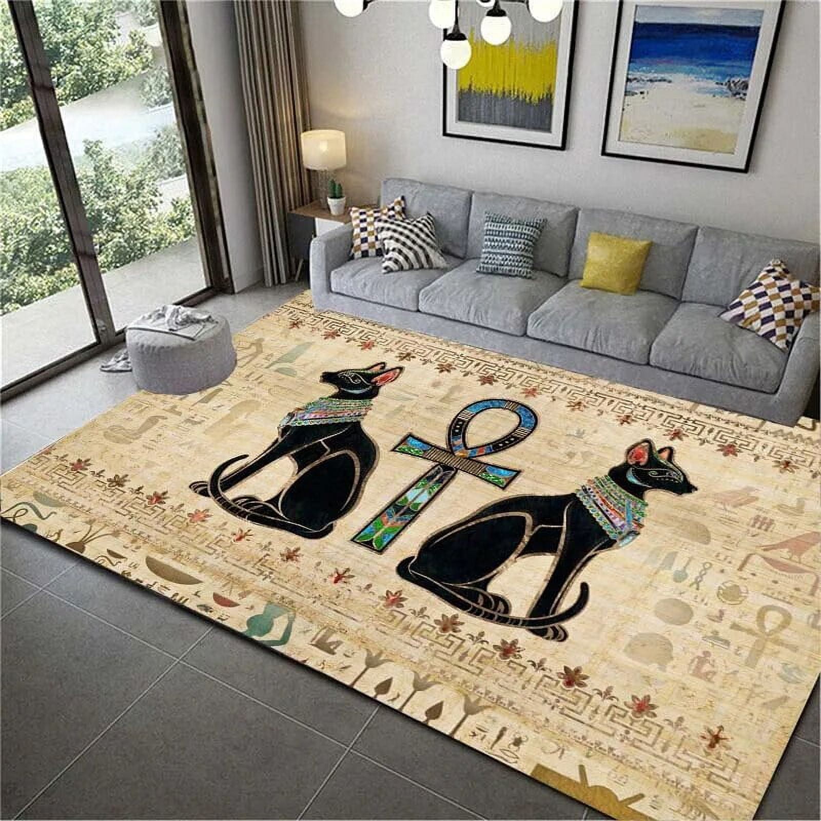 Ancient Egypt Carpet God Egyptian Cat Anubis Carpets for Living Room ...