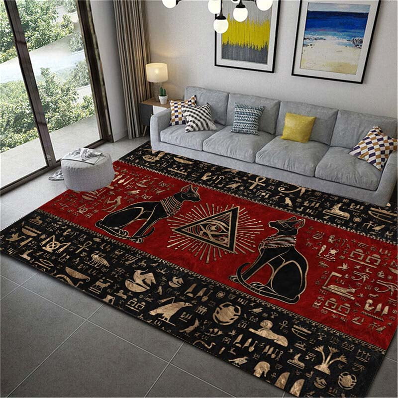 Ancient Egypt Carpet God Egyptian Cat Anubis Carpets for Living Room ...