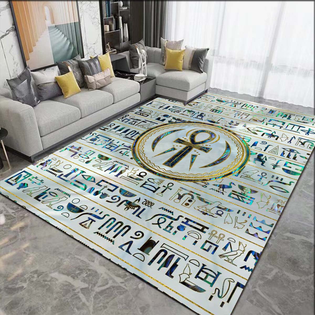 Ancient Egypt Carpet God Egyptian Cat Anubis Carpets for Living Room ...