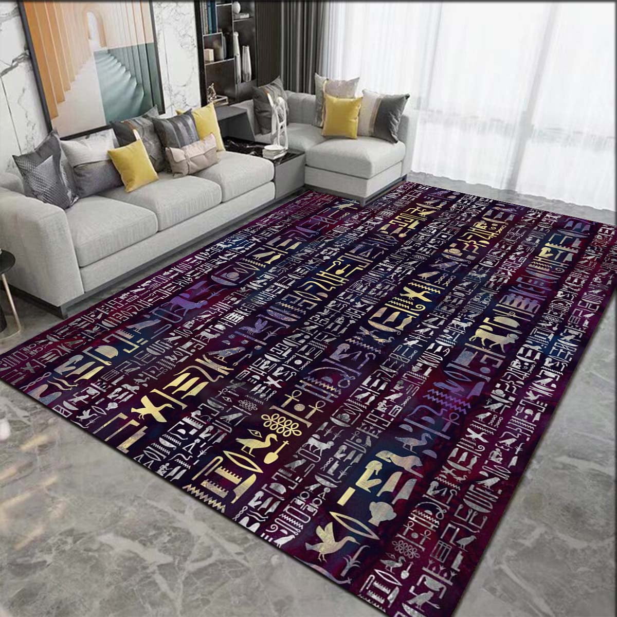 Ancient Egypt Carpet God Egyptian Cat Anubis Carpets for Living Room ...